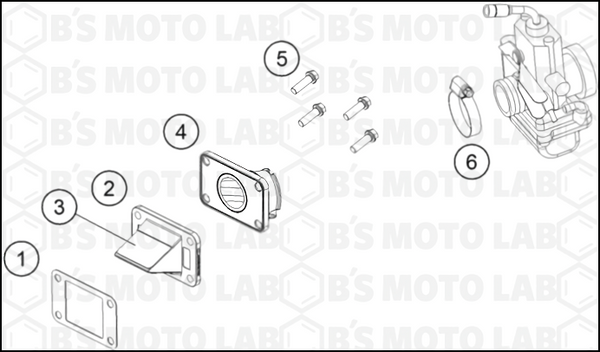 Reed Valve Case, Engine, 65 SX 2023 – B's Moto Lab