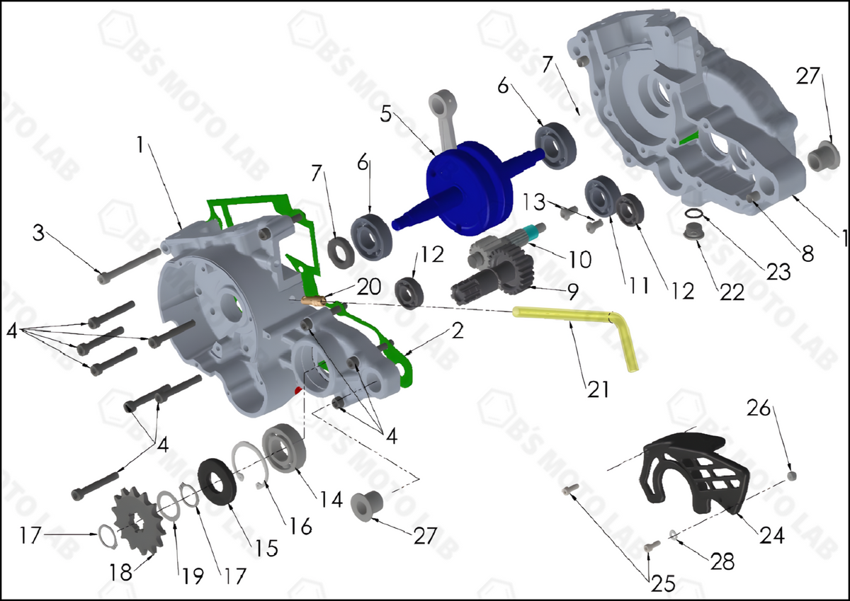 Engine Bottom End and Transmission, 2024 Cobra 50-SR – B's Moto Lab