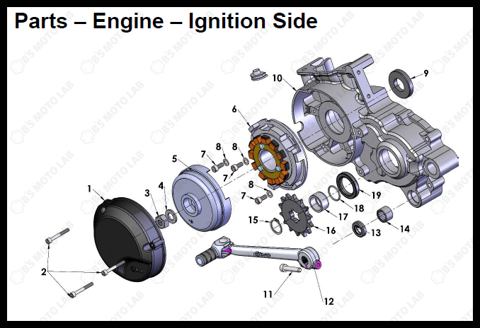 Ignition Side Engine Components, 2023 Cobra CX-65 – B's Moto Lab